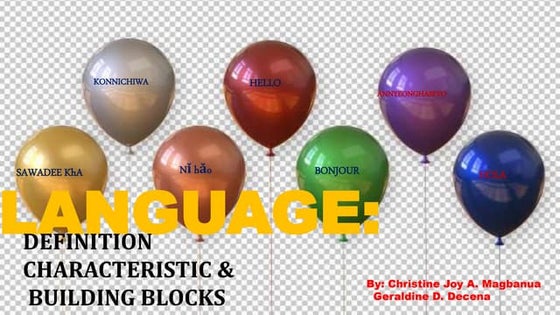Characteristics and features of Language | PPT