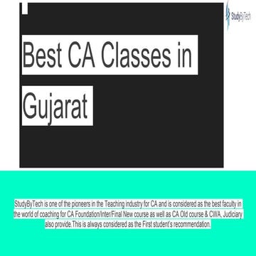Best CA Classes in Gujarat | PPT