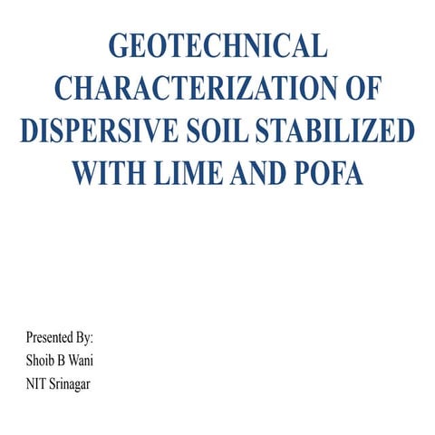GEOTECHNICAL CHARACTERIZATION OF DISPERSIVE SOIL STABILIZED WITH LIME ...