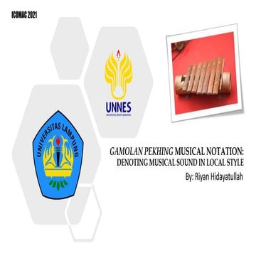 Notasi Musik Gamolan pekhing dengan gaya lokal | PPTX