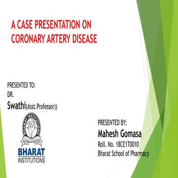 Case presentation on coronary artery disease /Coronary Artery Disease ...