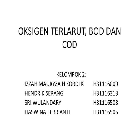 Penentuan do, cod dan bod | DOCX