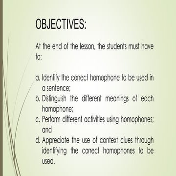 HOMOPHONES | PPTX
