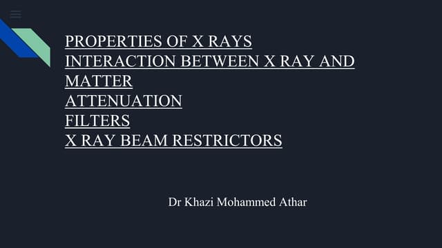 X ray filters | PPTX