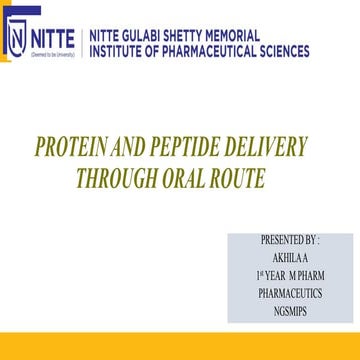 Protein and peptide delivery system | PPTX