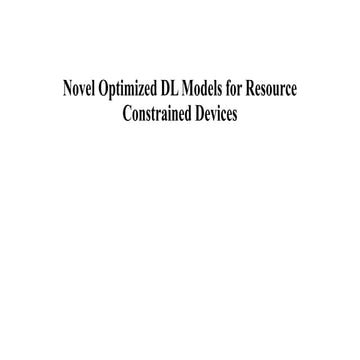 Novel Optimized Models For Deep Learning Ppt