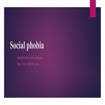 Social phobia Presentation causes effect | PPTX