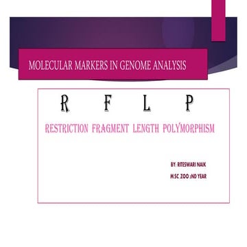 Restriction Fragment Length Polymorphism;RFLP;PPT | PDF | Genetics | Science