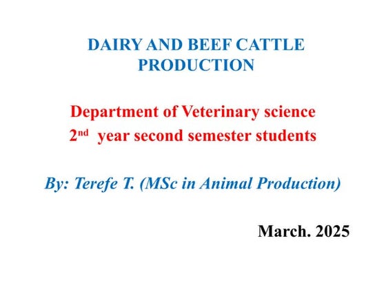 Dairy farm presentation | PPT