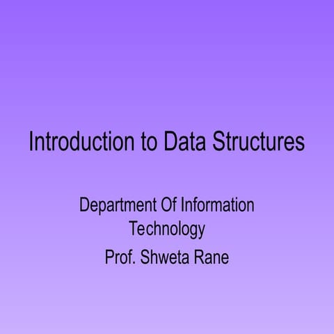 Presentation On Data Structure And Algorithms Ppt