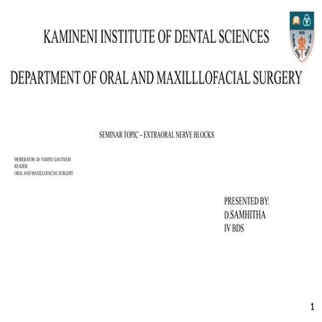 ExtraOral Nerve Block Techniques | DOCX