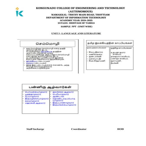 PPT.docUNIT I - LANGUAGE AND LITERATURE UNIT II – HERITAGE-ROCK ART ...