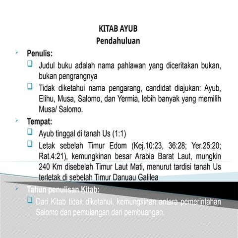 PPT- 2 KITAB AYUB Pendidikan Agama Kristenpptx | PPTX