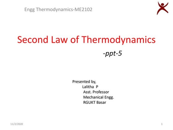 Second law of thermodynamic | PPTX
