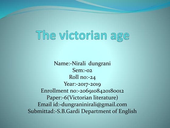 The Victorian Period- English Literature | PPT