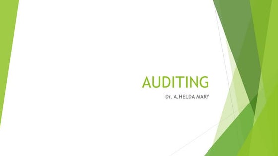 Auditing (Introduction to Auditing) | PPT