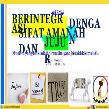 Integrating Amanah and Honesty: Islamic Ethical Values for Youth | PPTX