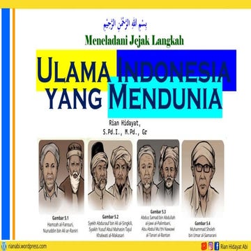 PAI Kelas 11 SMA - Peran dan Keteladanan Tokoh Ulama Islam di Indonesia ...
