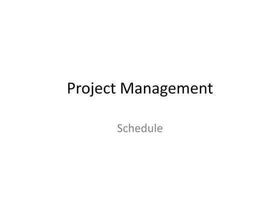 Project scheduling in software engineering | PPT
