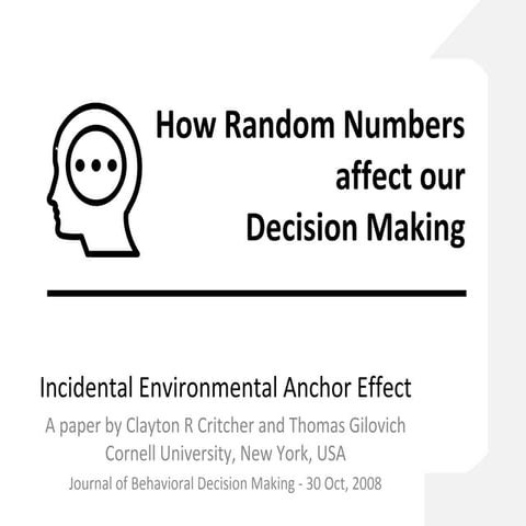 The new anchoring effect in behavioral economics | PPT