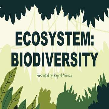 Science G10 3rd Q Ecosystem and Biodiversity | PPTX