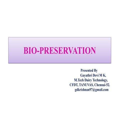 Biopreservation | PPTX