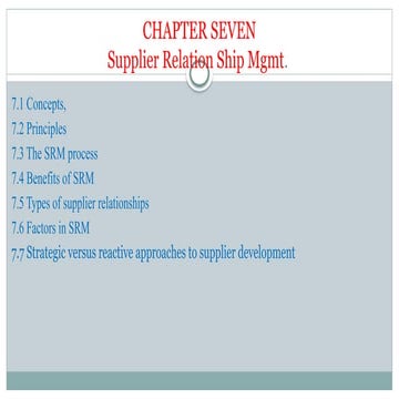 PPT -CH 7.pptx strategic sourcing and supplier | PPTX