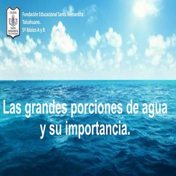 Trabajo de ciencias 5to básico distribucion del agua | PPTX