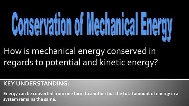 Conservation Of Energy | PPTX