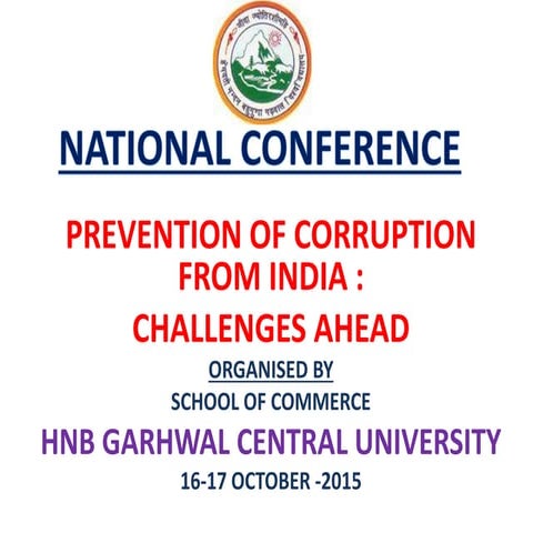 'corruption' its sources and solution | PPSX