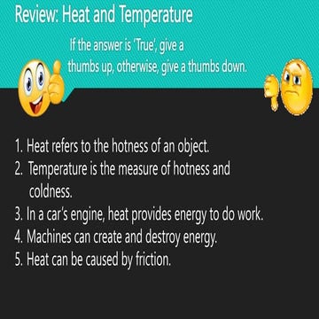 HEAT AND TEMPERATURE POWERPOINT PRESENTA | PPTX