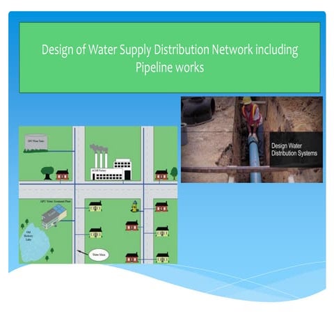 Design of water supply distribution network including pipeline through ...
