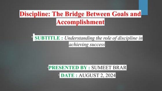 The importance of discipline | PDF