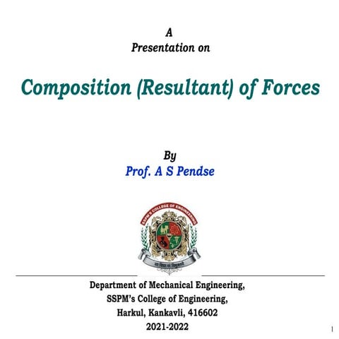 Engineering Mechanics Composition of Forces | PPTX
