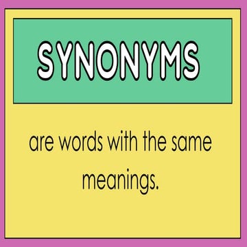Synonym and Antonym PowerPoint | PPTX