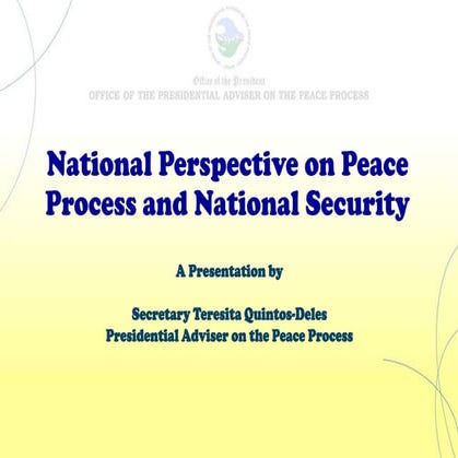 National Perspective on Peace Process and National Security | PPTX