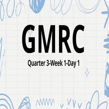 GMRC GRADE 1 CURRICULUM GUIDE RESOURCES NEEDED PPT WEEK 1 QUARTER 3 | PPTX