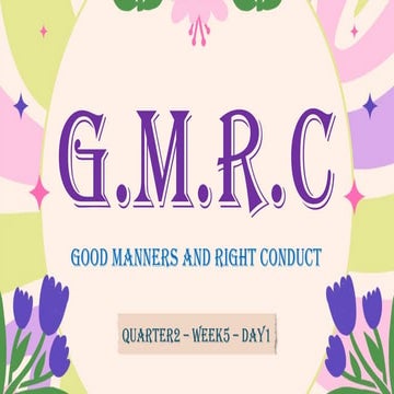 WEEK5 GMRC powerpoint gmrc powerpoint grade 2 | PPTX