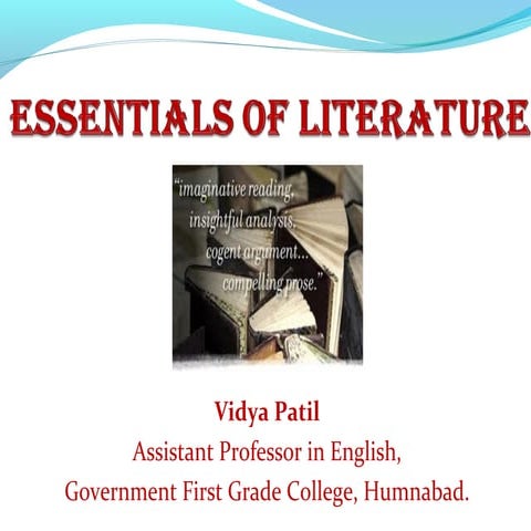 Ppt - Essentials of Literature | PPT