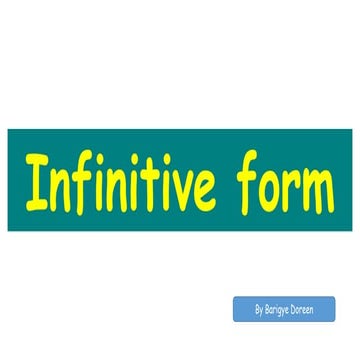 Ppt infinitive form | PPTX