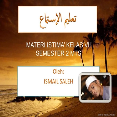 Pengertian Al-Istima (Mendengarkan Kalimat bahasa Arab) | PPTX