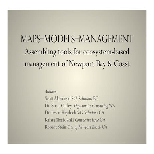 Maps Models Management H2 O Conf Oct 29 2009 | PDF