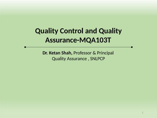 Quality assurance organization and personnel .pptx