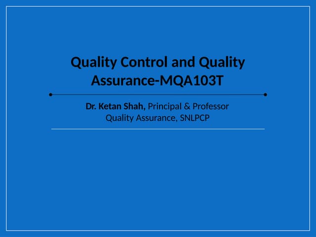 In process & finished products quality control test for pharmaceuticals ...
