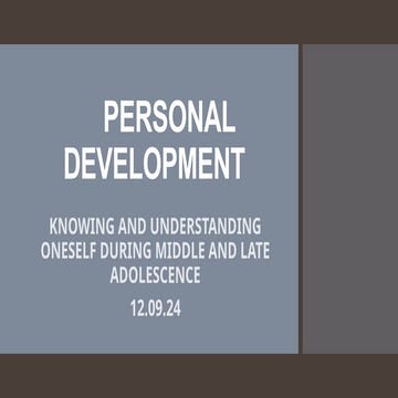PPT-PERSONAL DEVELOPMENT LESSON 1 GRADE 11 | PPTX