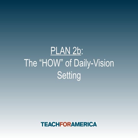 Plan 2b: The How of Daily Vision Setting | PPT