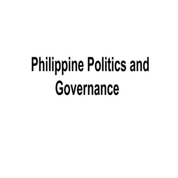 PHILIPPINE POLITICS AND GOVERNANCE MODULE 1 QUARTER 1 GRADE 11 SENIOR ...