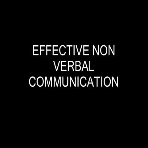 Non Verbal communication slides | PPT