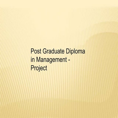 Post Graduate Diploma in Project Management | PPTX