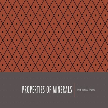 Identifying the Nine Common Properties of Minerals | PPTX | Chemistry ...